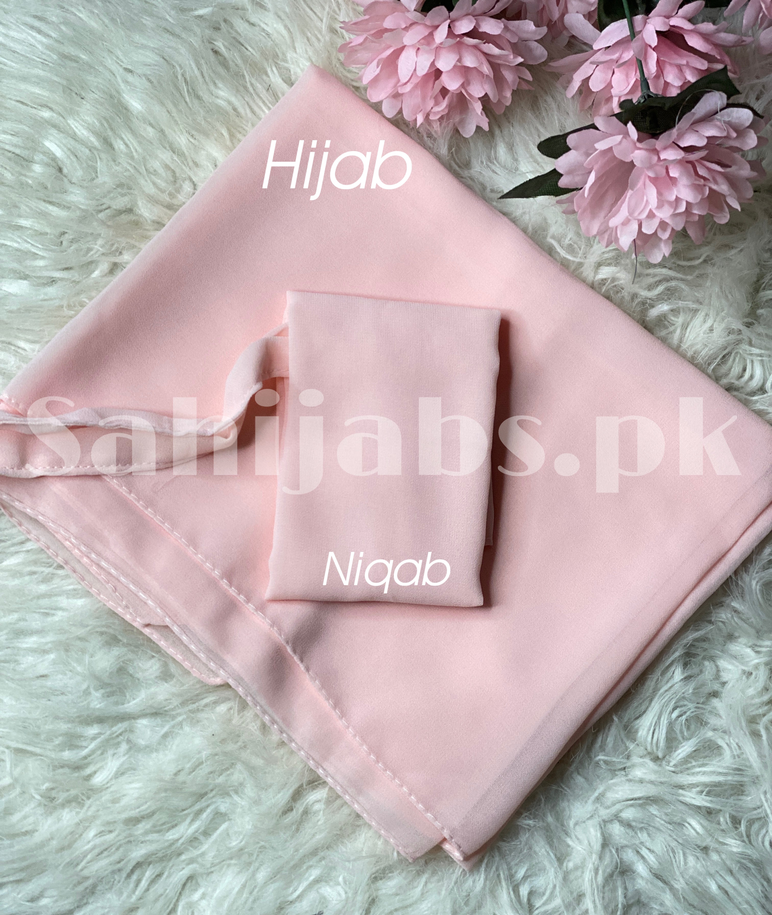 Niqab and Hijab Set- Baby Pink – SA Hijabs