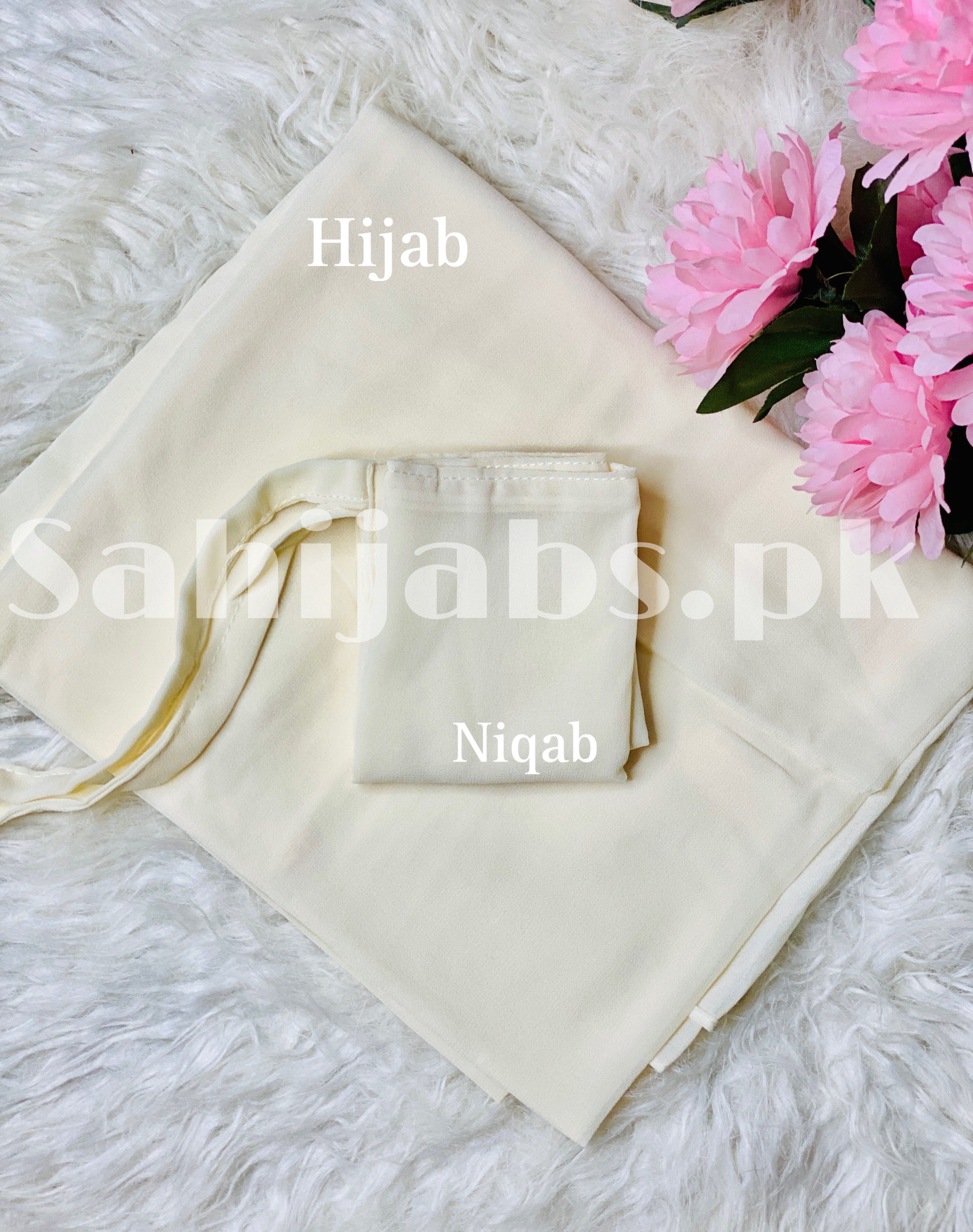 Niqab and Hijab Set- Cream – SA Hijabs