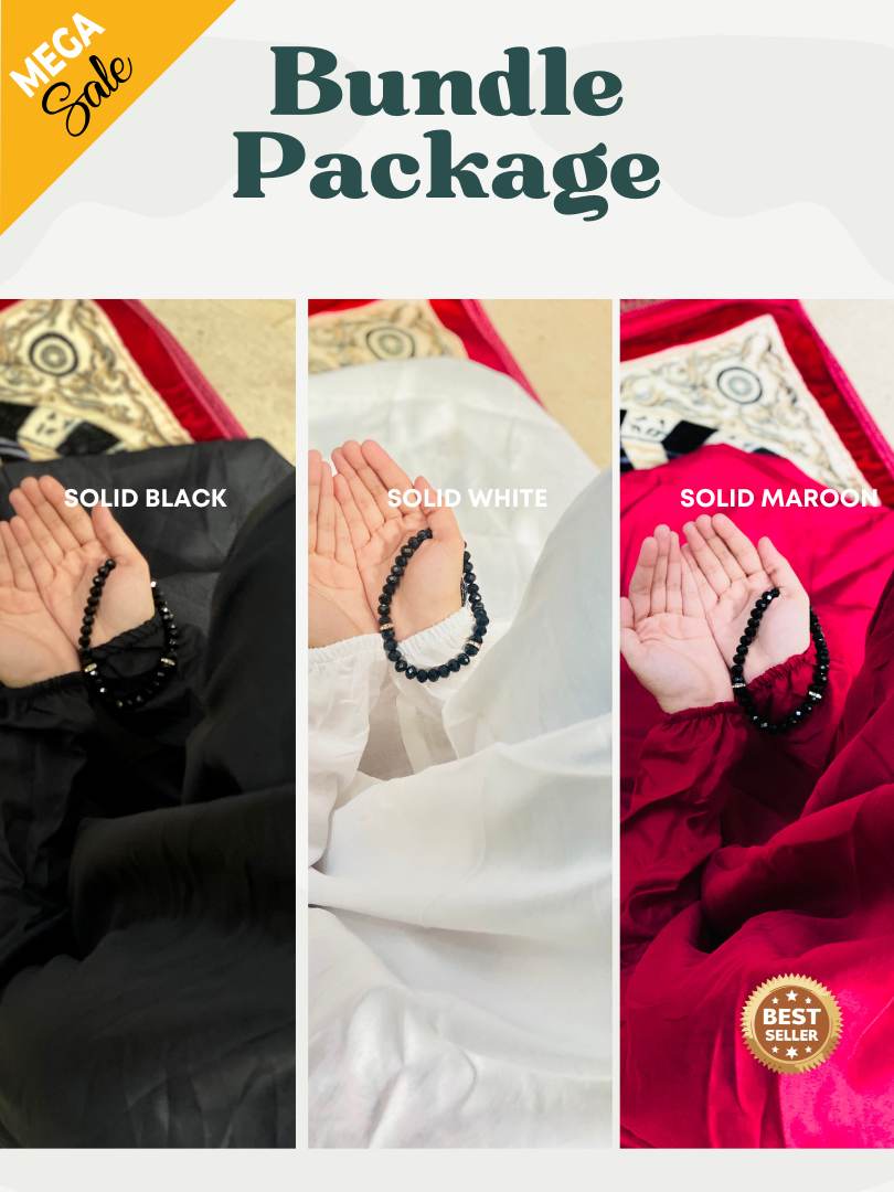 Namaz Chaddar with Sleeves- Solid Bundle Of 3 – SA Hijabs